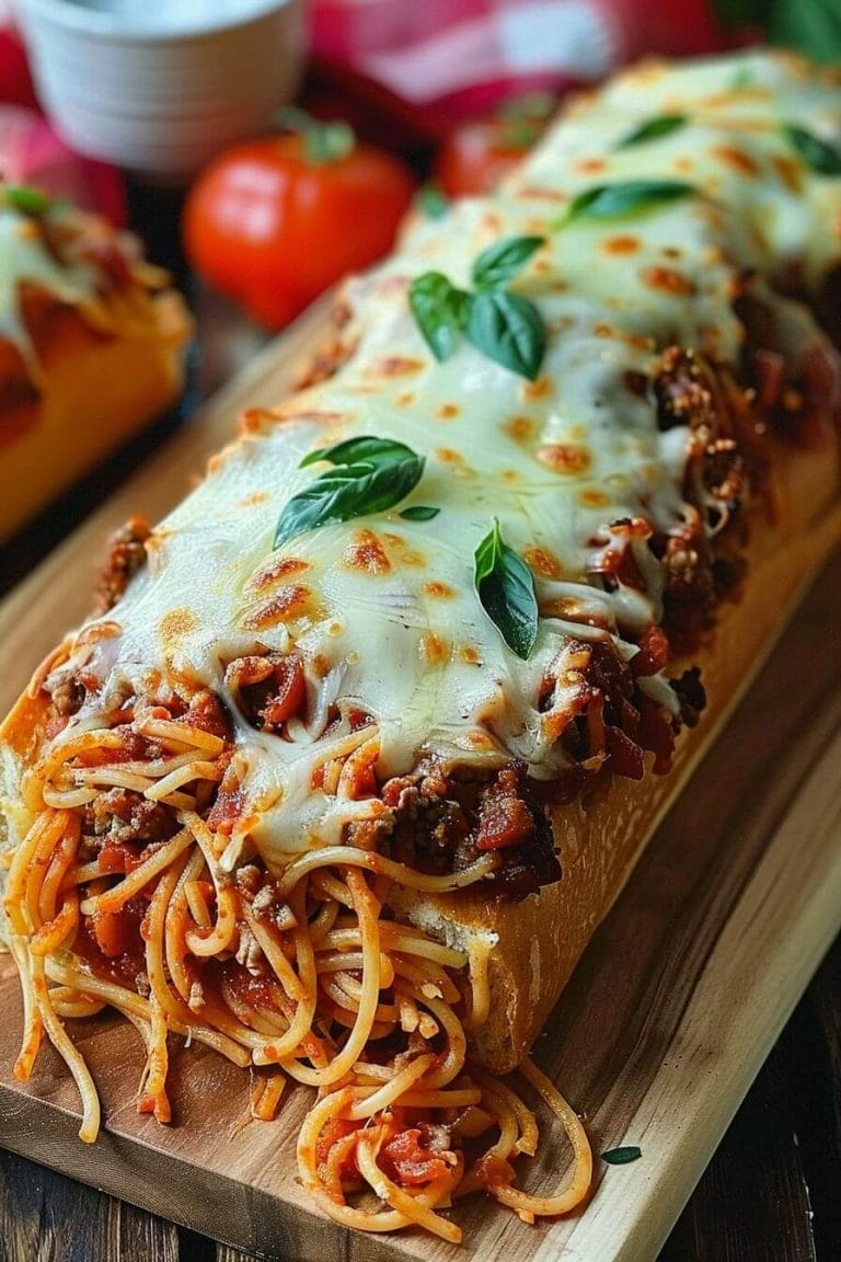 Stuffed Spaghetti Bread – Recipecs