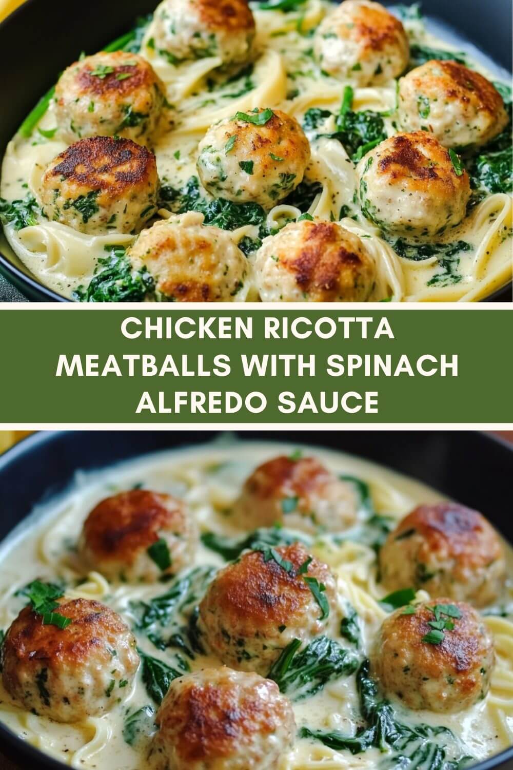 CHICKEN RICOTTA MEATBALLS WITH SPINACH ALFREDO SAUCE – Recipecs