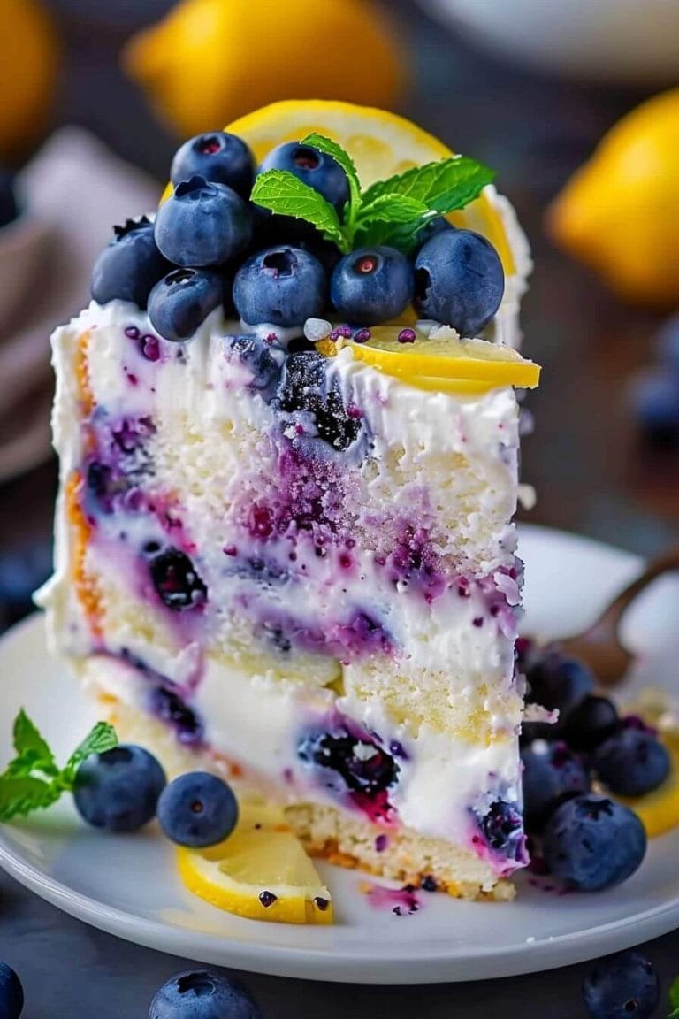 Lemon Blueberry Cheesecake Cake – Recipecs