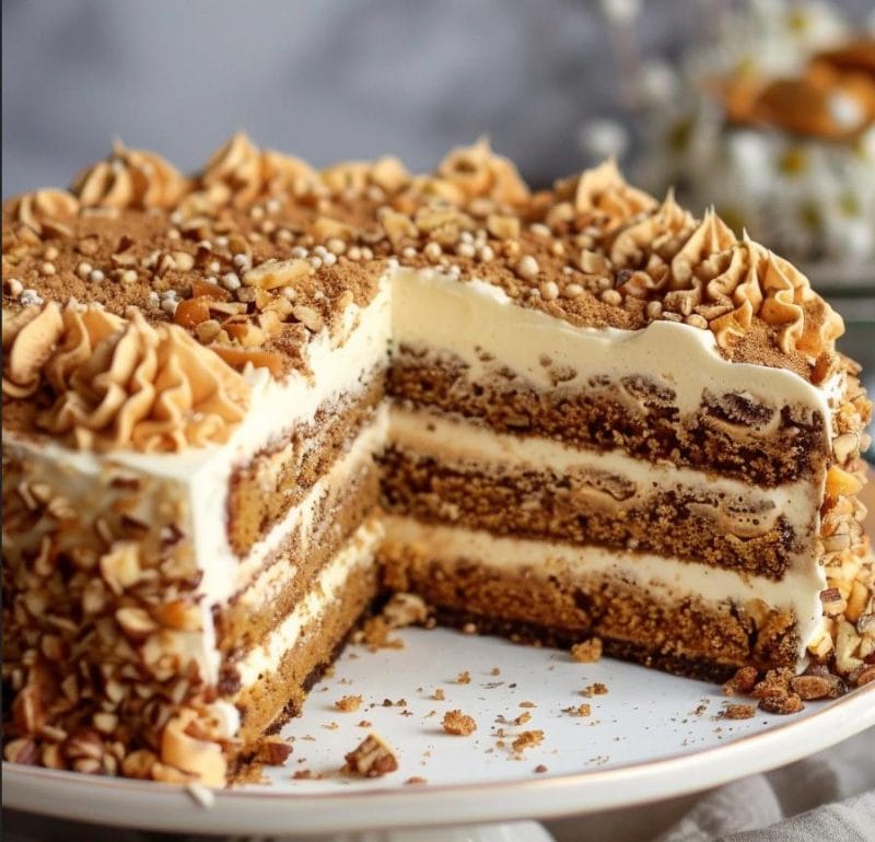 Romanian Walnut Buttercream Cake – Recipecs