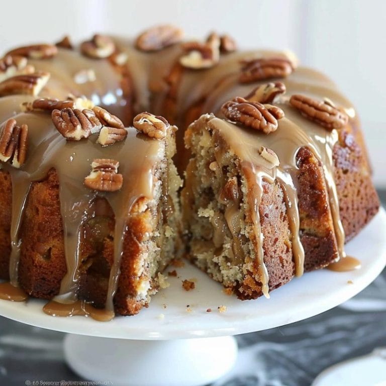 APPLE PECAN CAKE WITH CARAMEL GLAZE – Recipecs