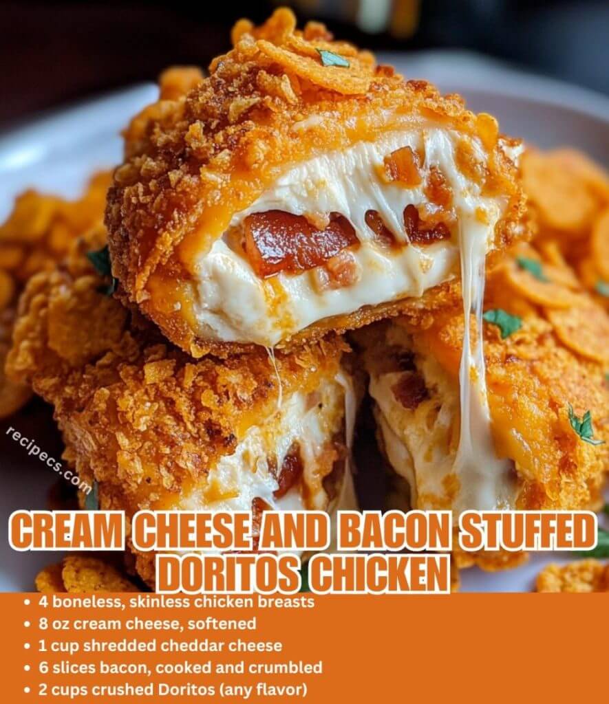 Cream Cheese and Bacon Stuffed Doritos Chicken – Recipecs
