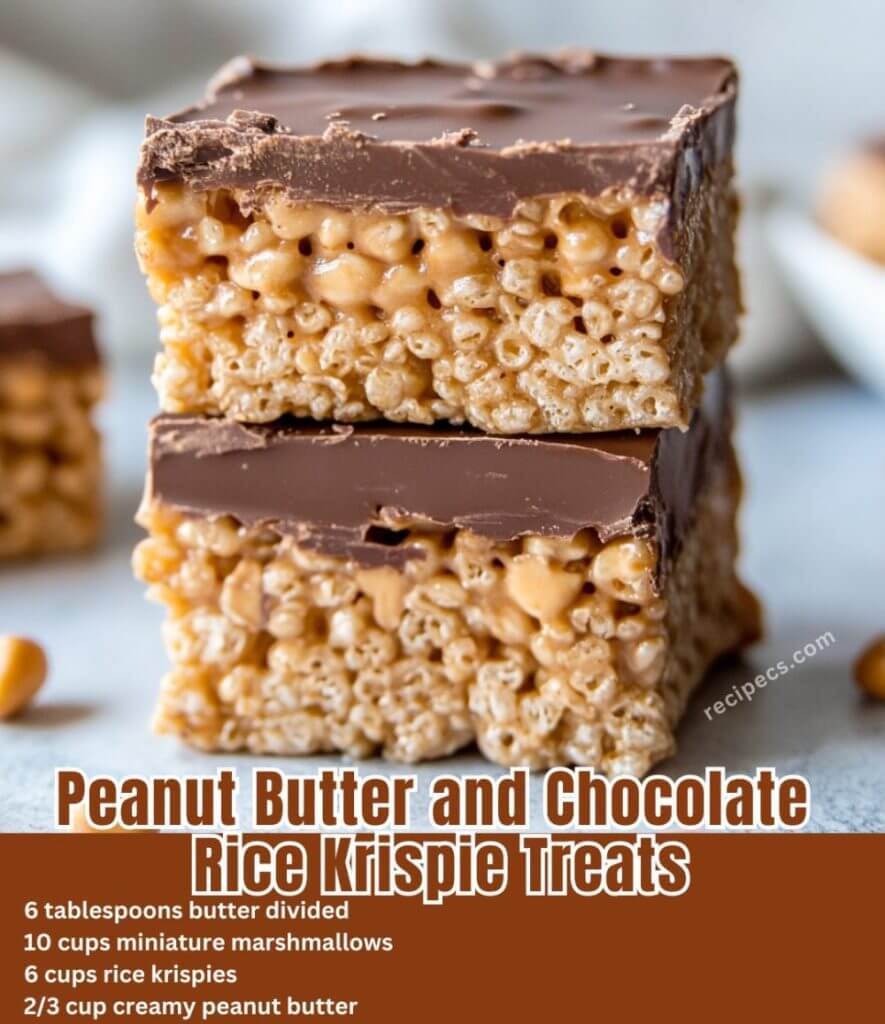 Peanut Butter and Chocolate Rice Krispie Treats – Recipecs