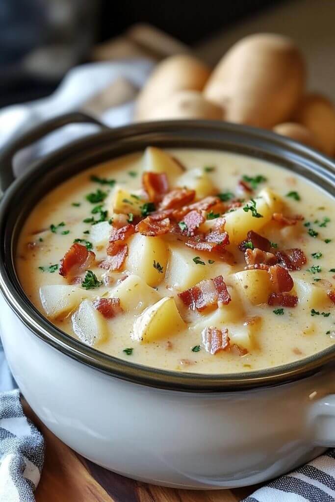 Slow Cooker Hearty Potato Bacon Chowder – Recipecs